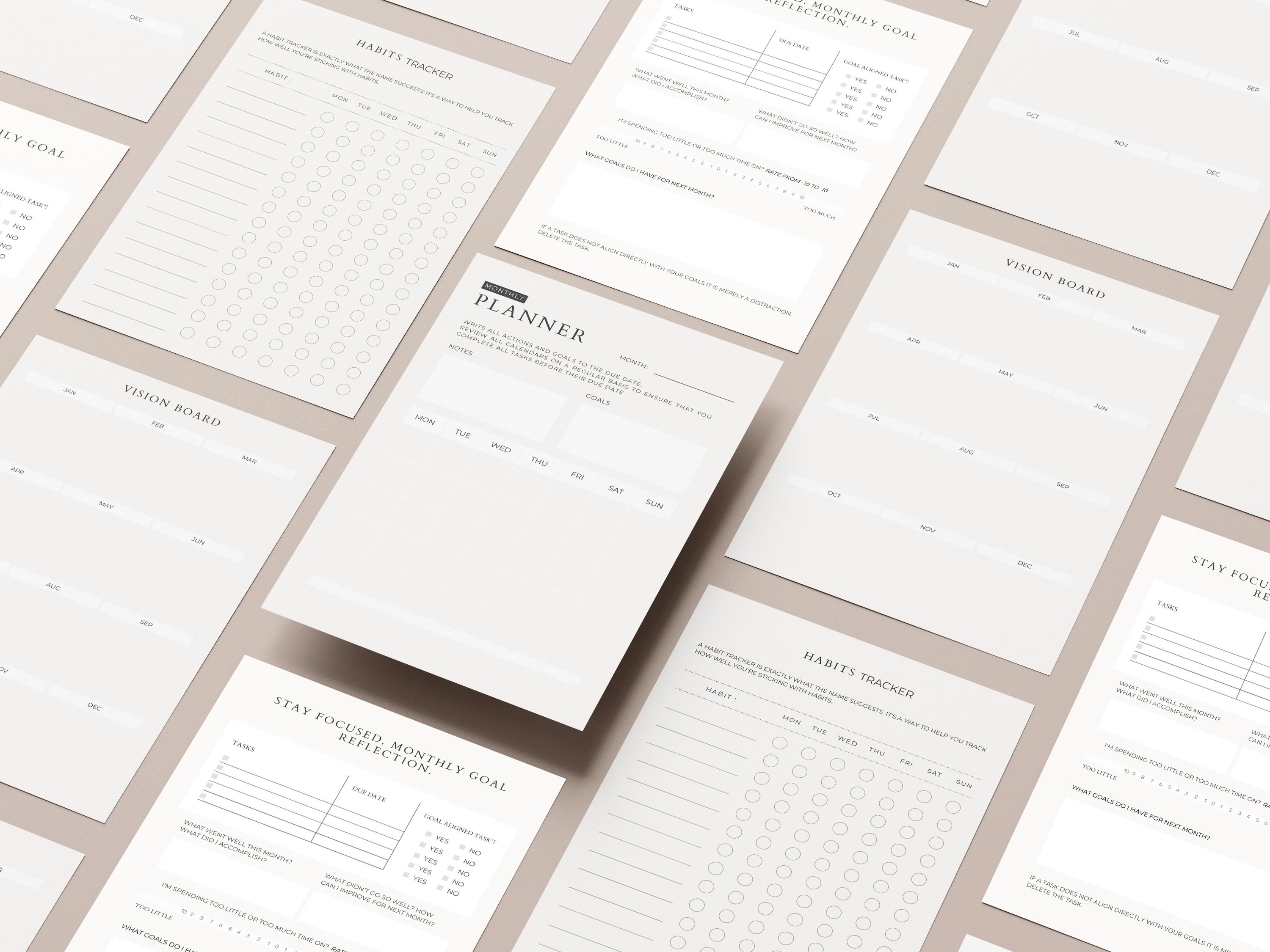 Goal Planner Printable, Goals Journal, SMART Goal Setting, New Year ...