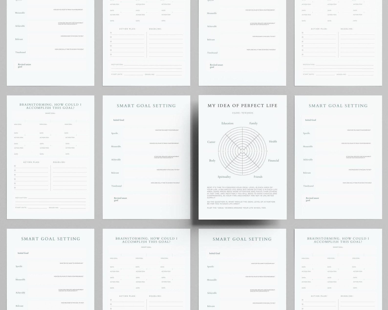Goal Planner Printable, Goal Journal, SMART Goal Setting, Vision Board ...