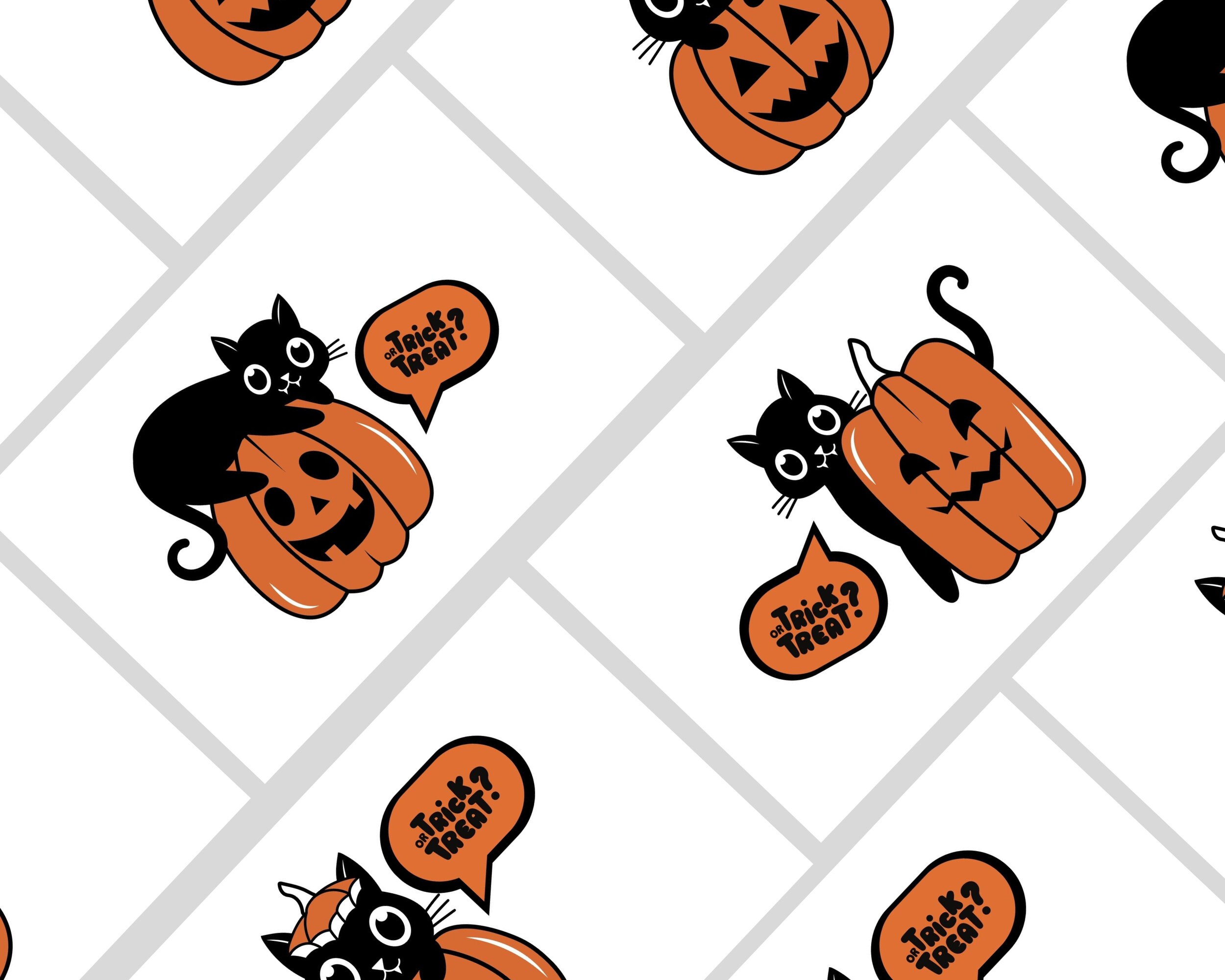 Printable Halloween Cards, Halloween Card Set (4 Cards), Happy ...