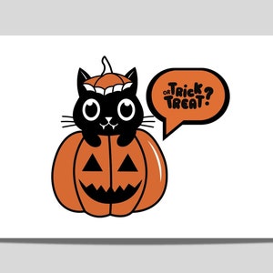 Printable Halloween Cards, Halloween Card Set (4 Cards), Happy ...