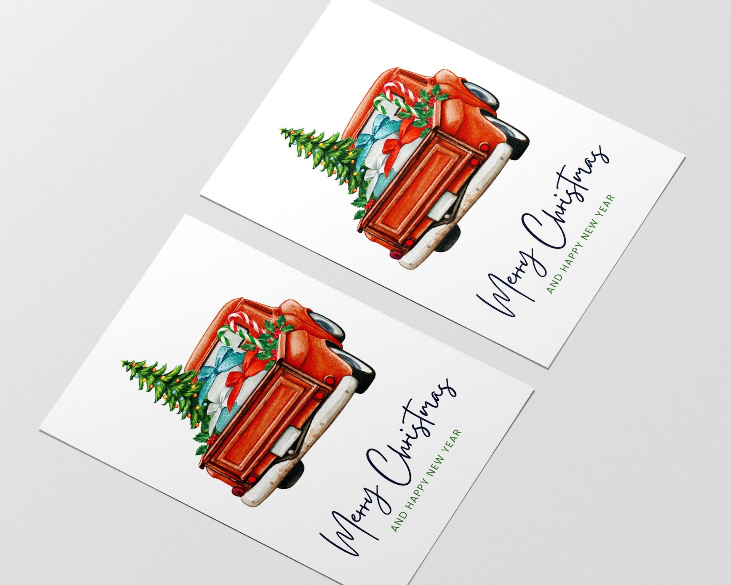 Printable Christmas Card, Xmas Card Printable, Christmas Card With Red ...