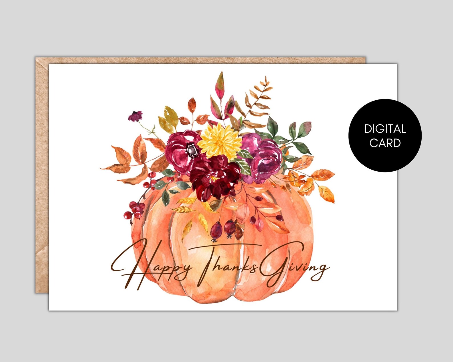 Printable Thanksgiving Card + Template, Happy Thanksgiving Card, Fall ...