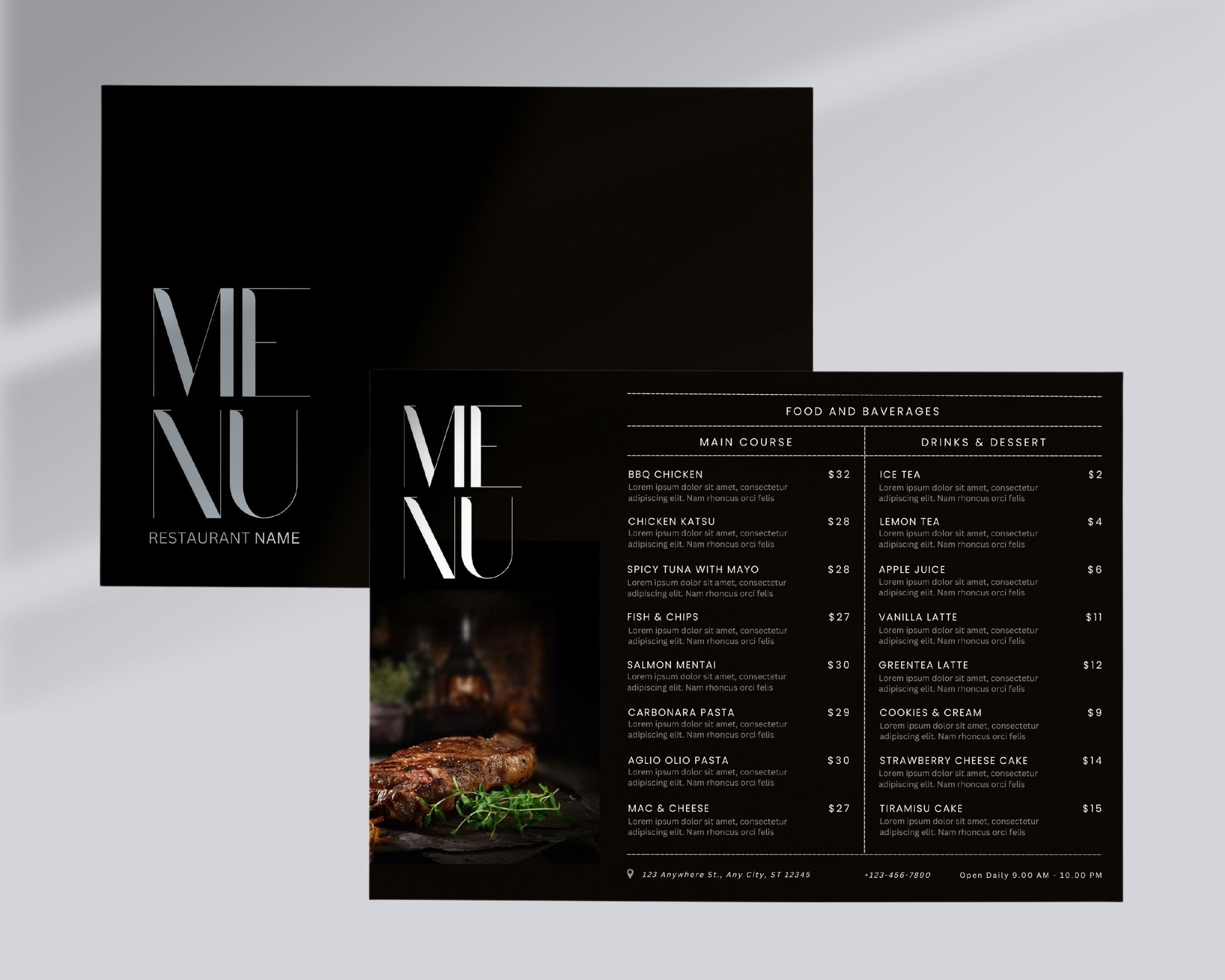 Restaurant Menu Template, Editable Food Menu Template, Restaurant Price ...