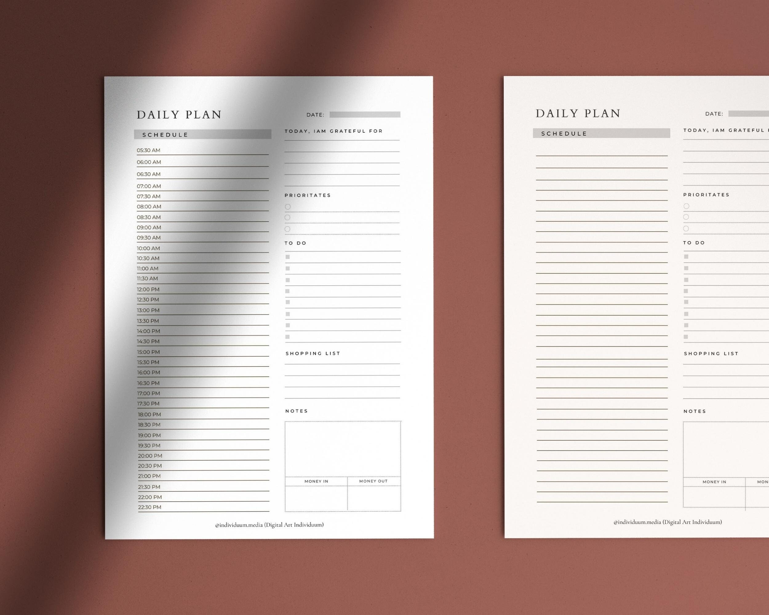 Daily Planner Printable Daily Planner Notes Daily Plan - Etsy