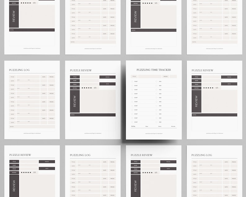 Puzzle Lover Gift Idea Printable Jigsaw Puzzle Journal - Etsy