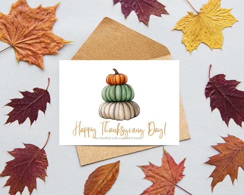 Printable Thanksgiving Card, Happy Thanksgiving Card, Fall Greeting ...