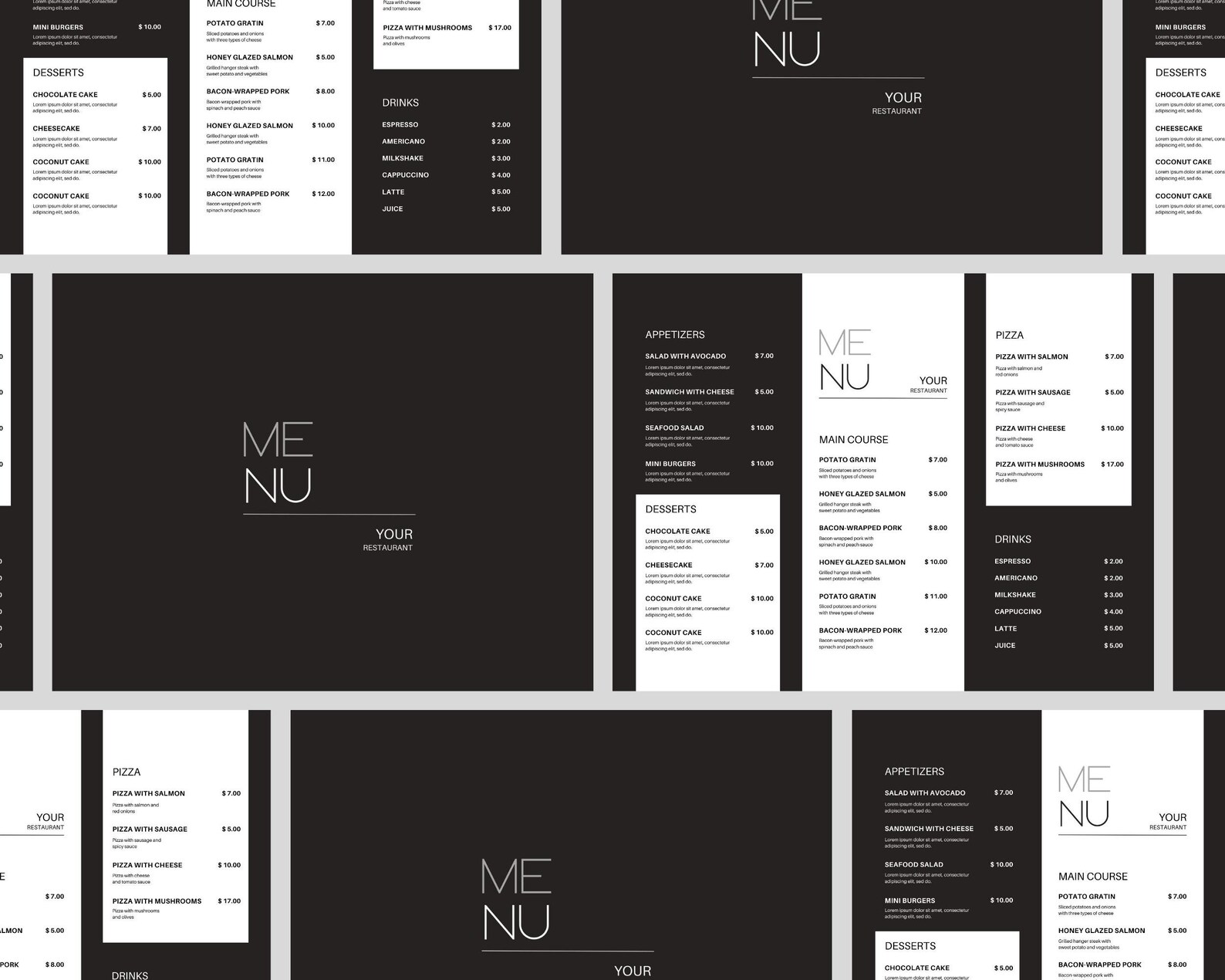 Restaurant Menu Template, Editable Food Menu Template, Restaurant Menu ...