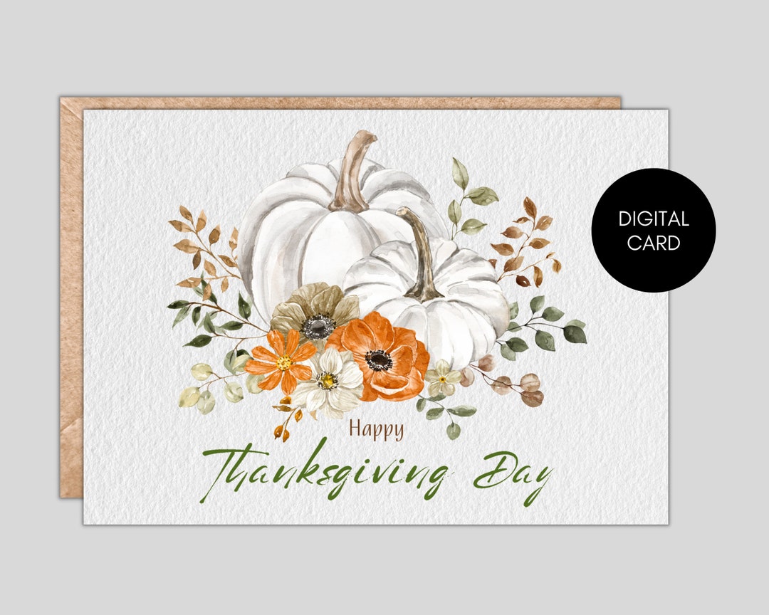 Printable Thanksgiving Card, Happy Thanksgiving Card, Fall Greeting ...
