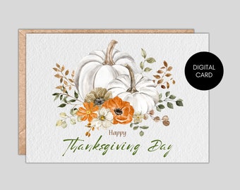 Printable Thanksgiving Card, Happy Thanksgiving Card, Fall Greeting ...