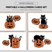 Printable Halloween Cards, Halloween Card Set (4 Cards), Happy ...