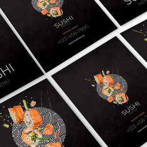 Sushi Menu Template, Editable Japan Food Menu Template, Sushi Food Menu ...