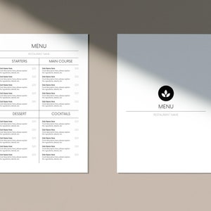 Bar Menu Template, Menu Card, Printable Restaurant Menu Template ...