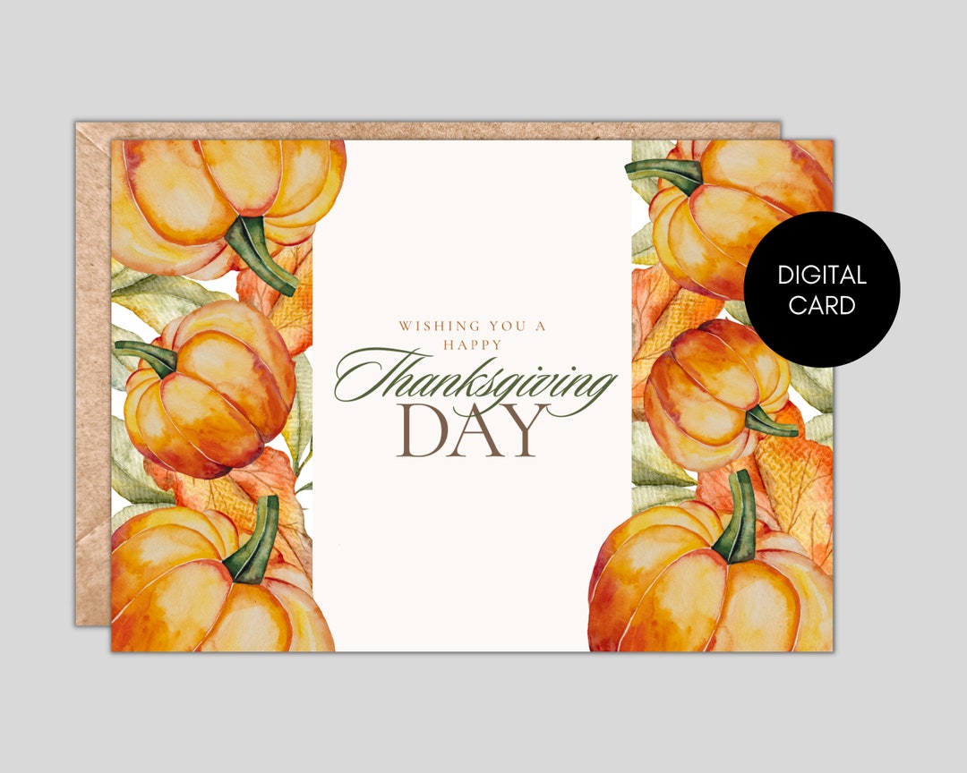 Printable Thanksgiving Card, Happy Thanksgiving Card, Fall Greeting ...