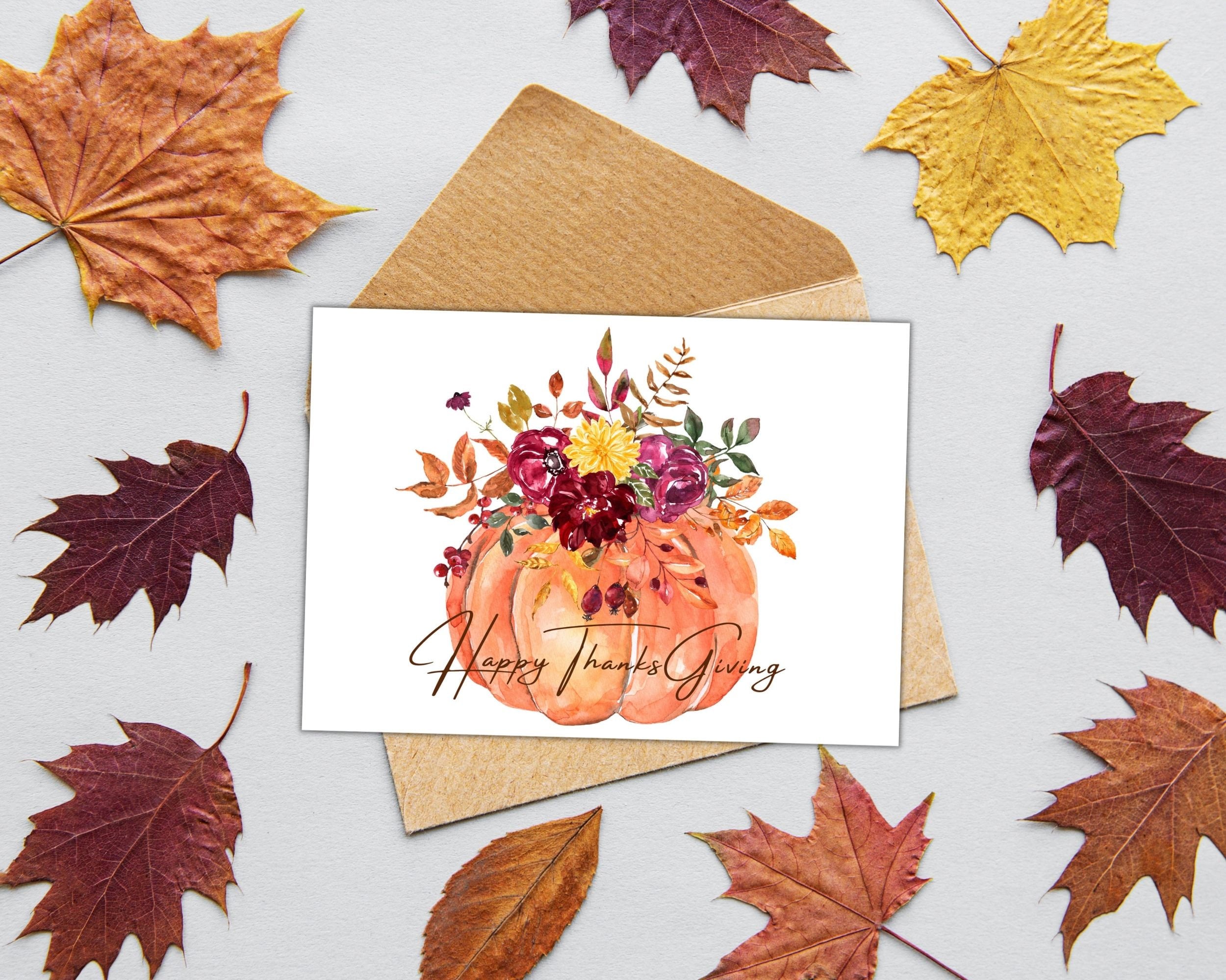 Printable Thanksgiving Card + Template, Happy Thanksgiving Card, Fall ...