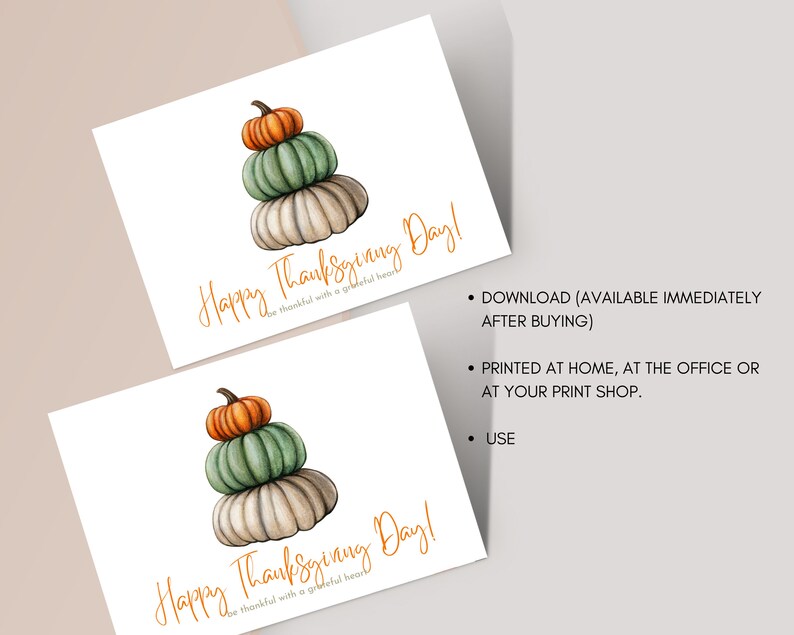 Printable Thanksgiving Card, Happy Thanksgiving Card, Fall Greeting ...