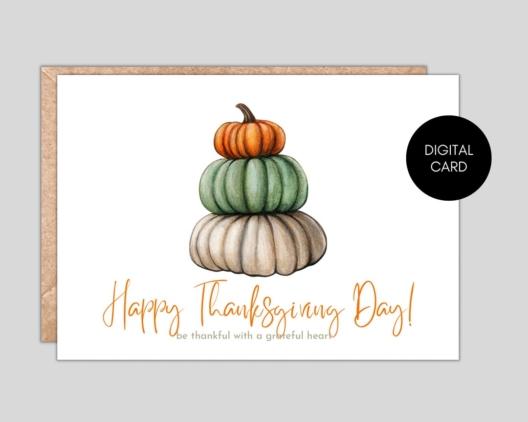 Printable Thanksgiving Card, Happy Thanksgiving Card, Fall Greeting ...