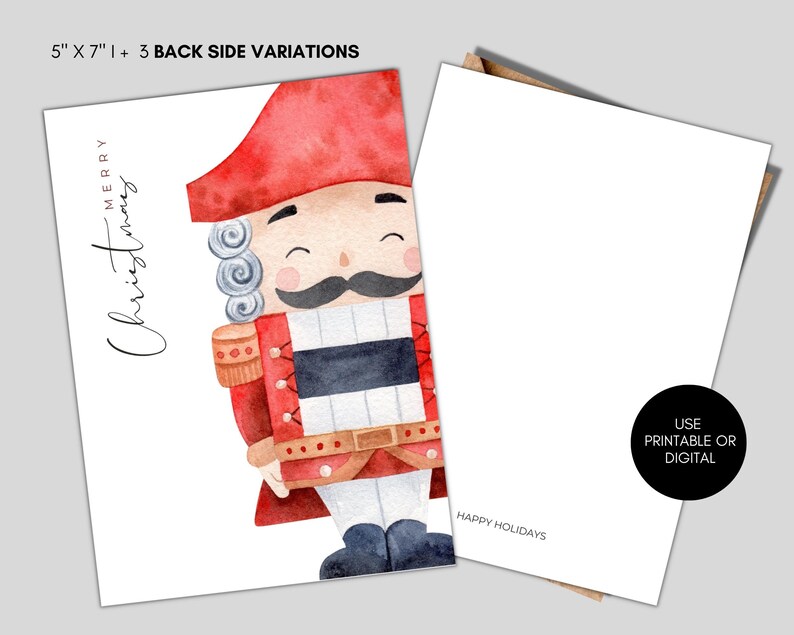 Printable Christmas Cards Nutcracker Set, Nutcracker Printable ...