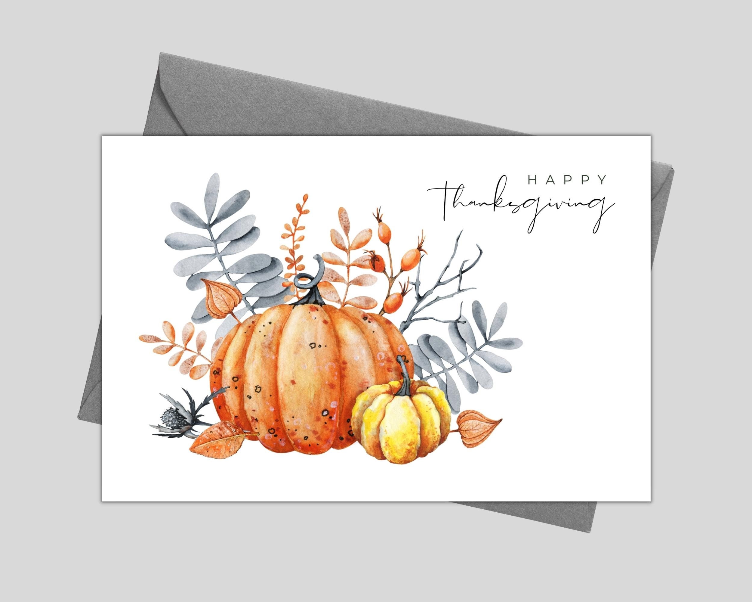 Thanksgiving Card Printable , Happy Thanksgiving Card, Fall Greeting ...