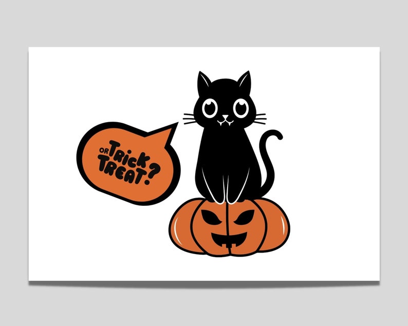 Printable Halloween Cards, Halloween Card Set (4 Cards), Happy ...