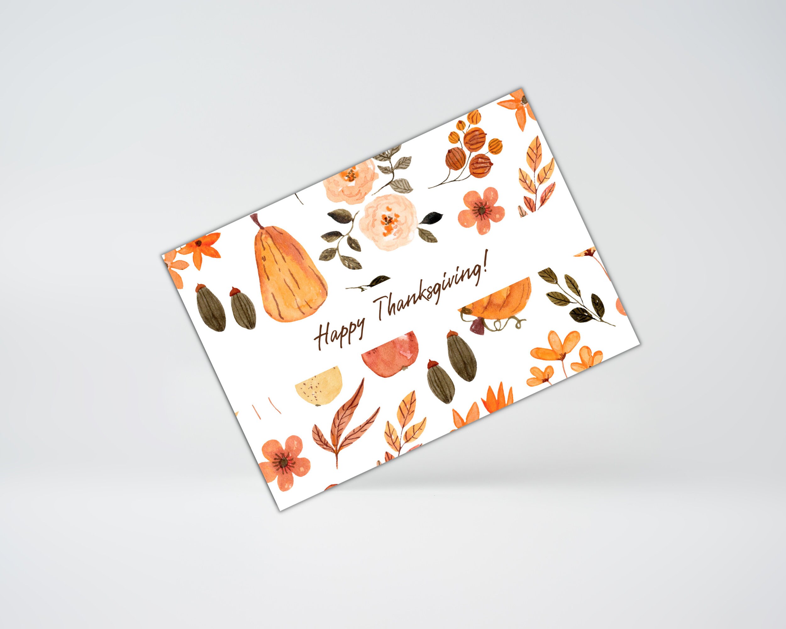 Printable Thanksgiving Card, Happy Thanksgiving Card, Fall Greeting ...