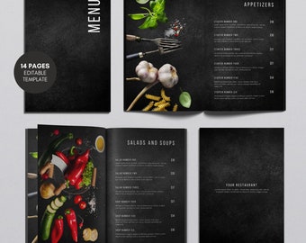 Canva Food Menu Price List Templateeditable Template Price - Etsy