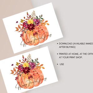 Printable Thanksgiving Card + Template, Happy Thanksgiving Card, Fall ...