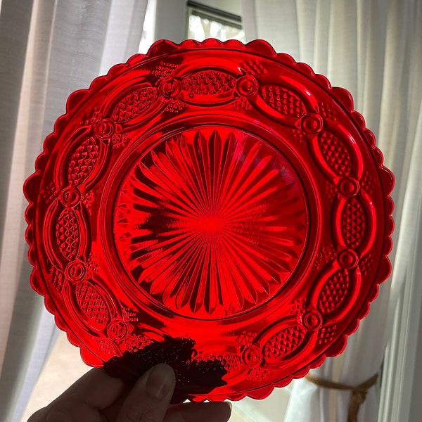 Avon Ruby Red Dinner Plates - Etsy