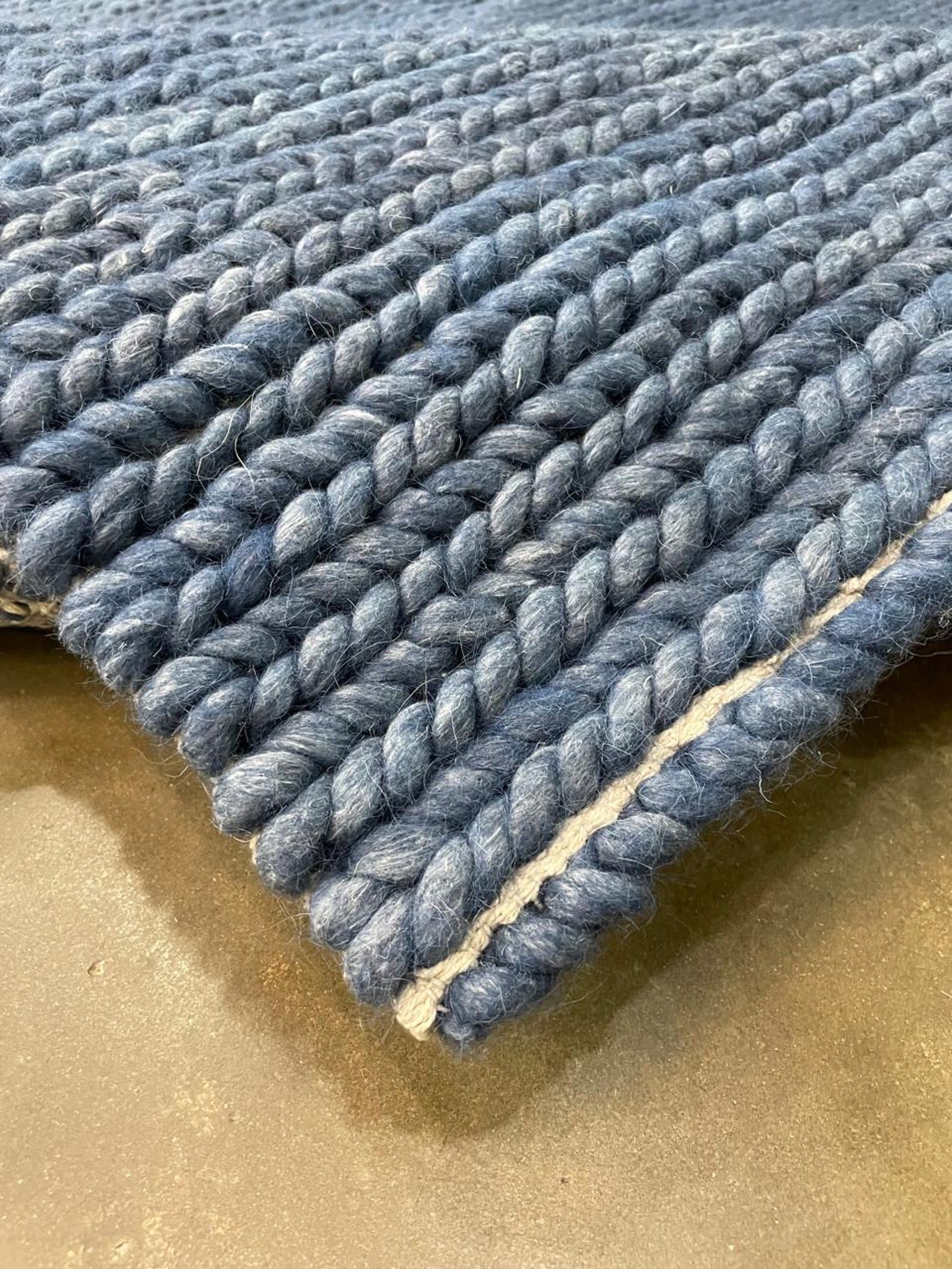 Handwoven Solid Blue Wool Area Rug 8x 10, Minimalist Modern Decor - Etsy