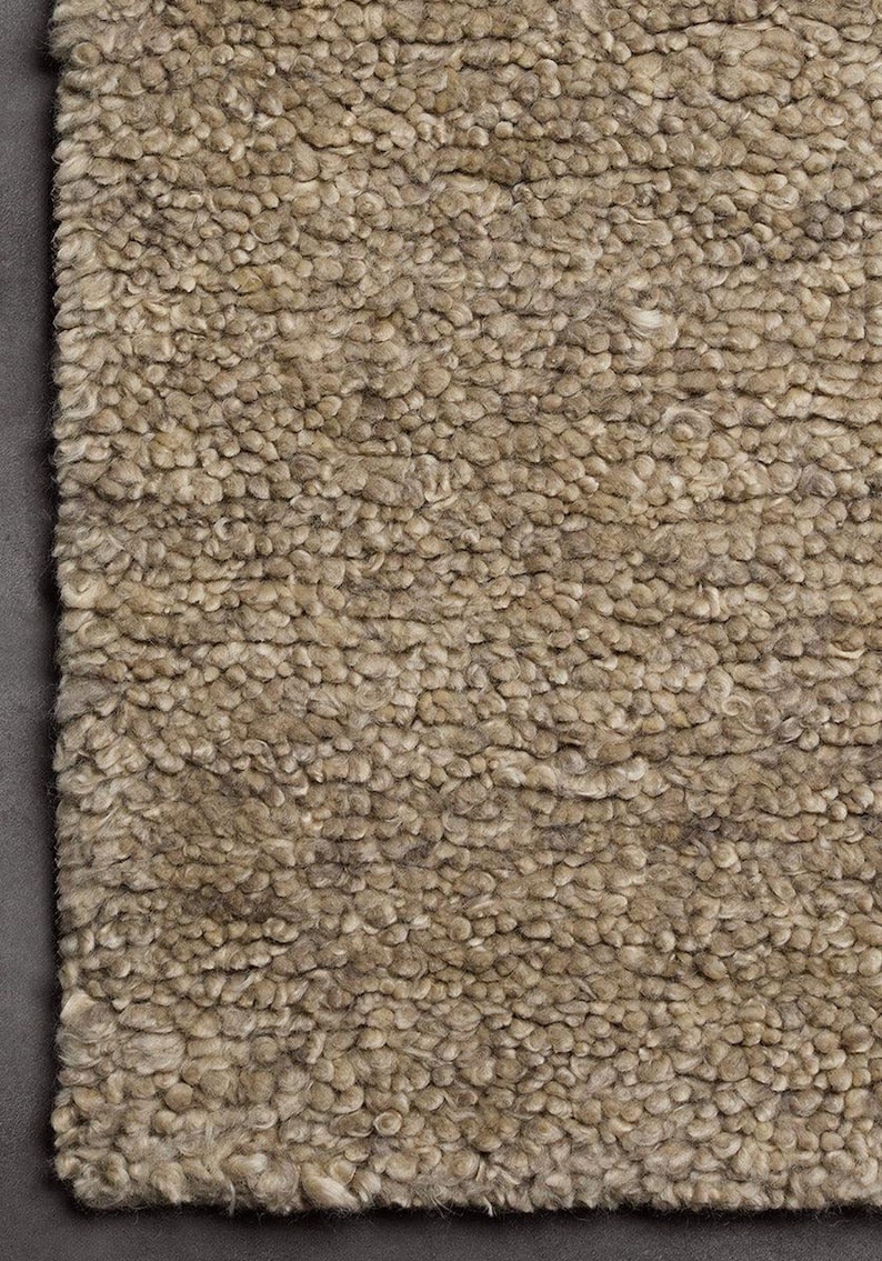Hand Knotted Boucle Wool Rug: Chunky Textured Loop Pile, Custom Size - Etsy