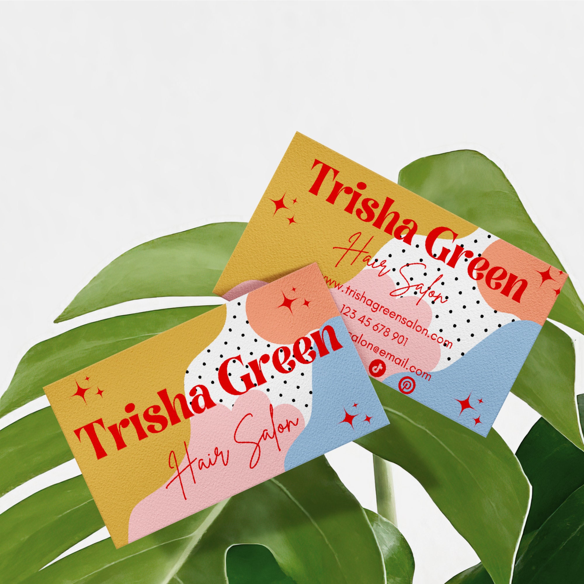 Retro Business Card Template, Groovy Business Card, Editable Canva ...