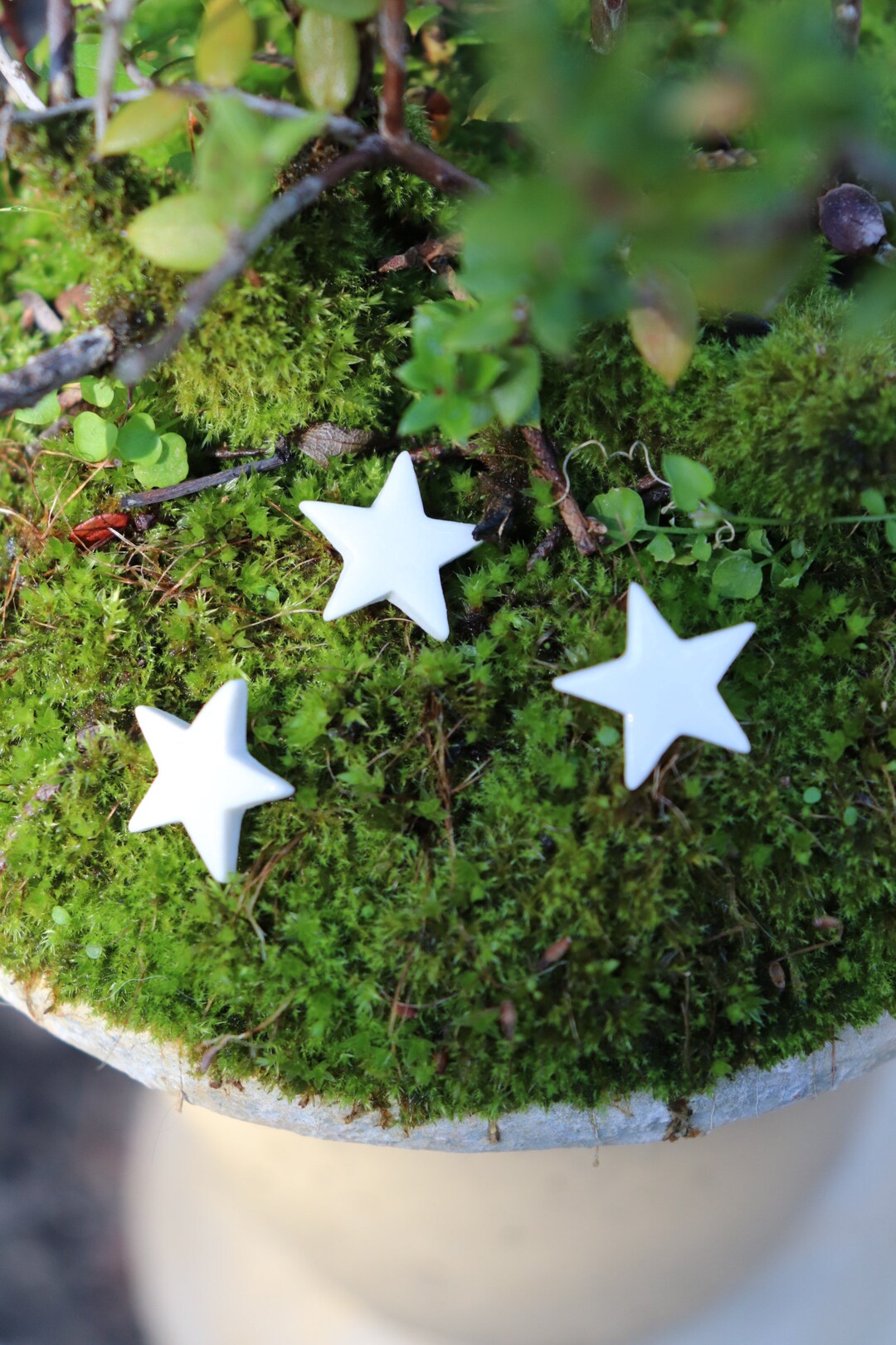 3 Tiny Artisan Porcelain Ceramic Star Tiles - Etsy