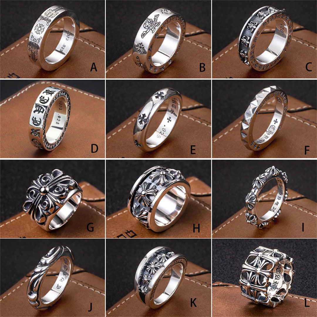 Handmade Chrome Hearts Style Ring, Multi Gothic Ring With Cross ...