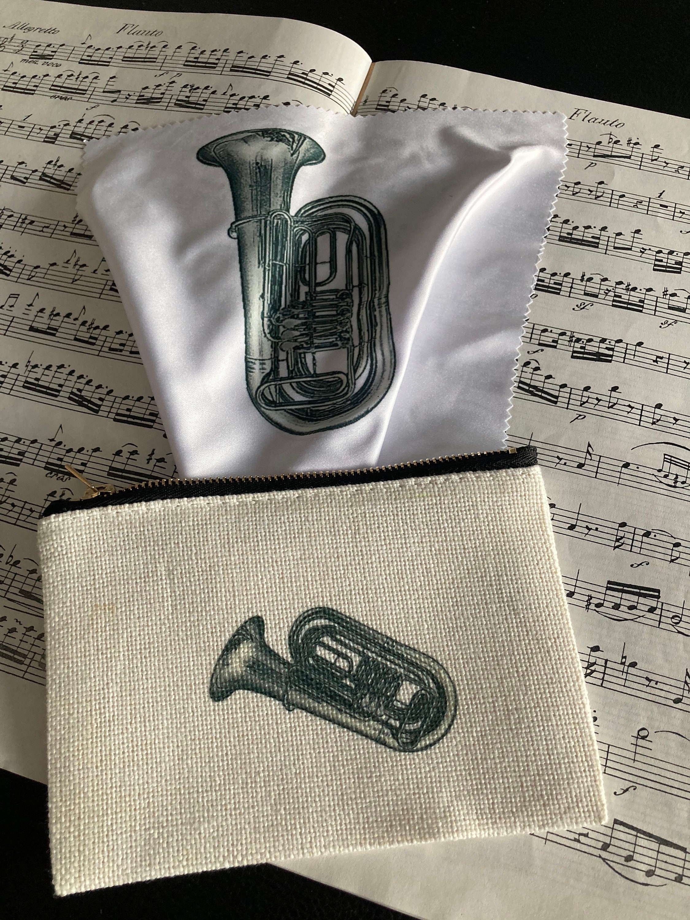 Tuba Bag for Accessories With Cleaning Cloth, Gift for Tuba Players and ...