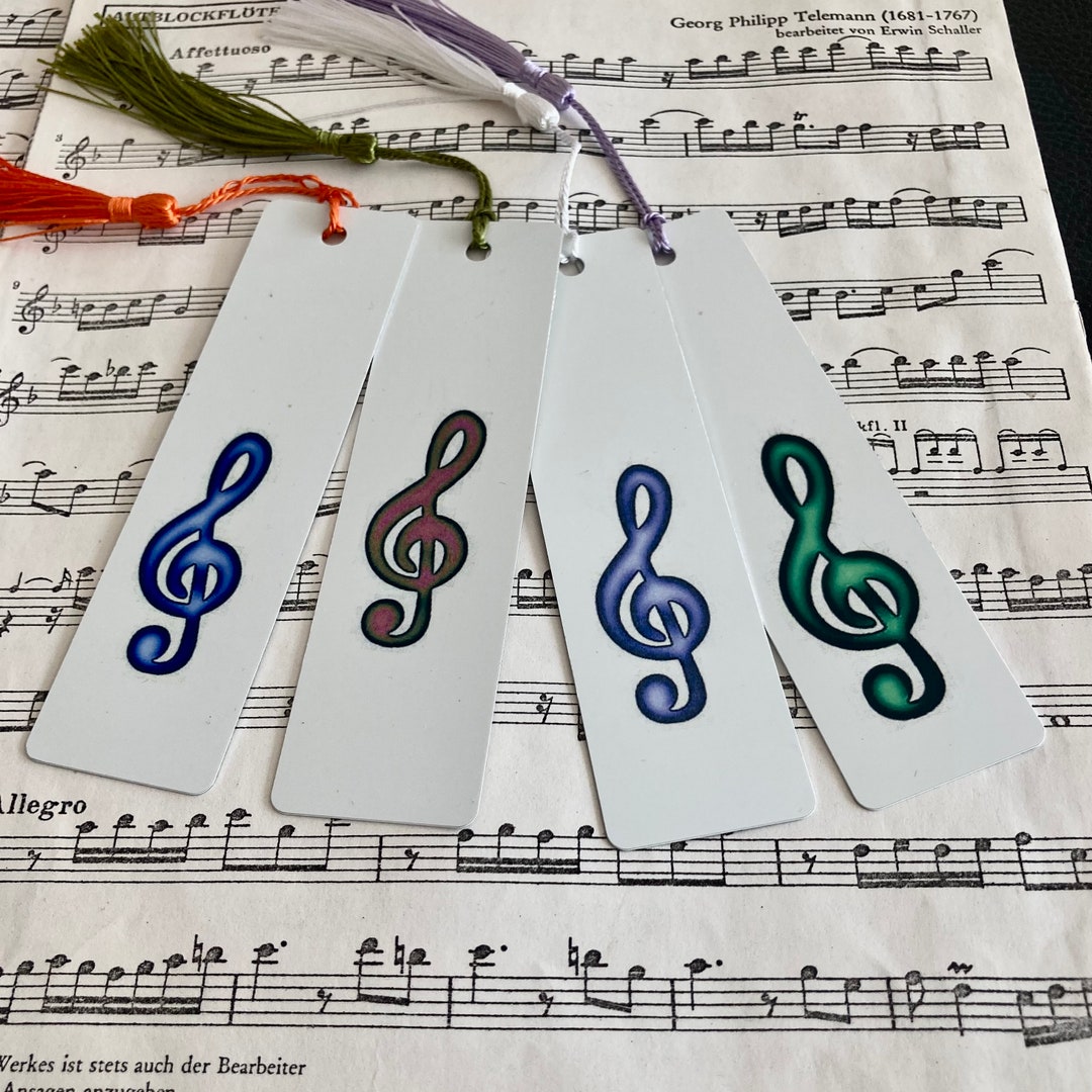 Music Bookmarks, Books, Treble Clef Bookmark Made of Metal With Treble ...