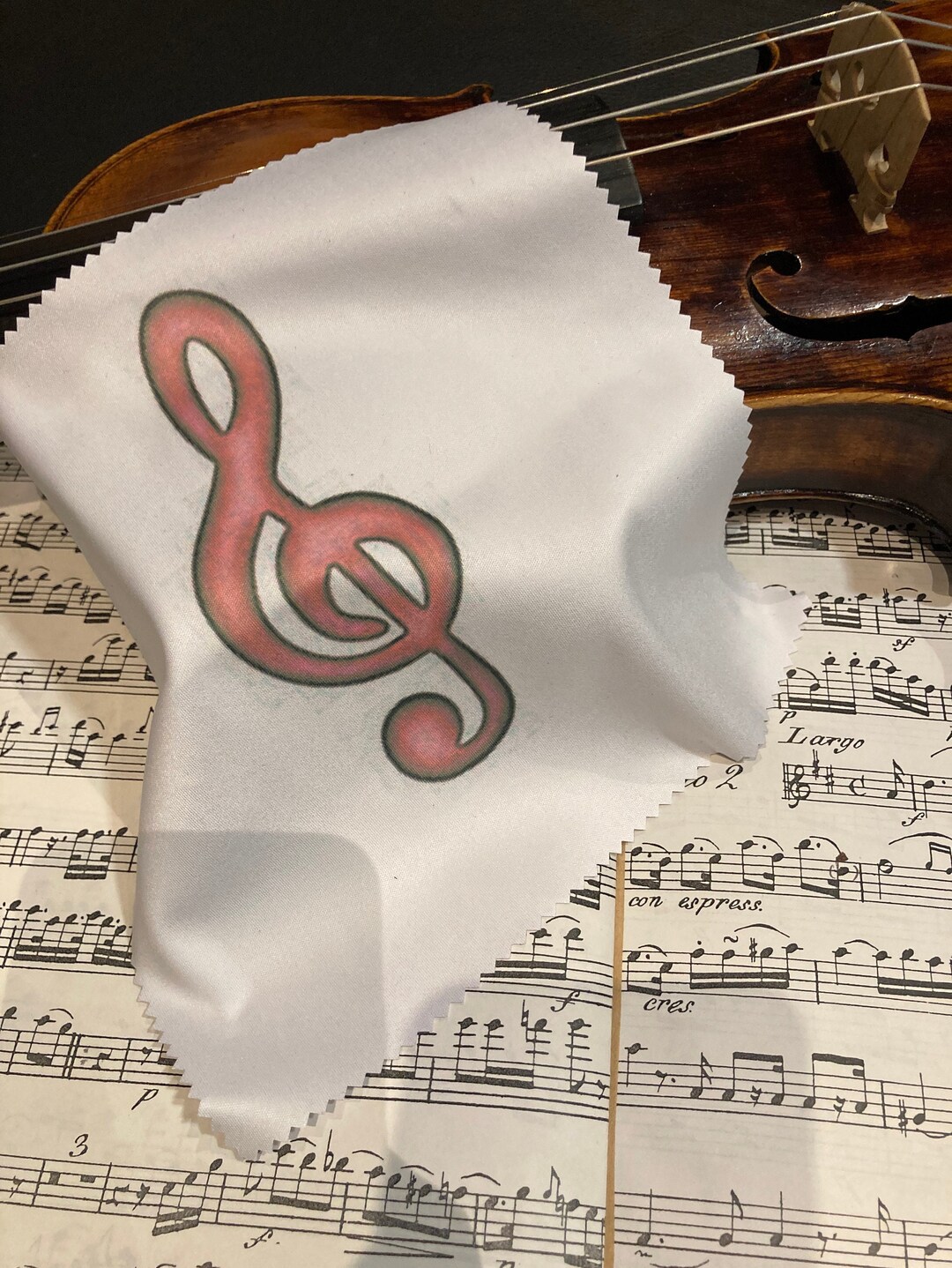 Violin Cello Cleaning Cloth Personalized With Treble Clef, Violin ...