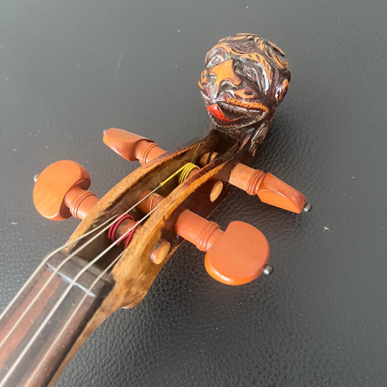 Bavarian Lion Head Violin Around 1850, Antique Violin Vintage String ...