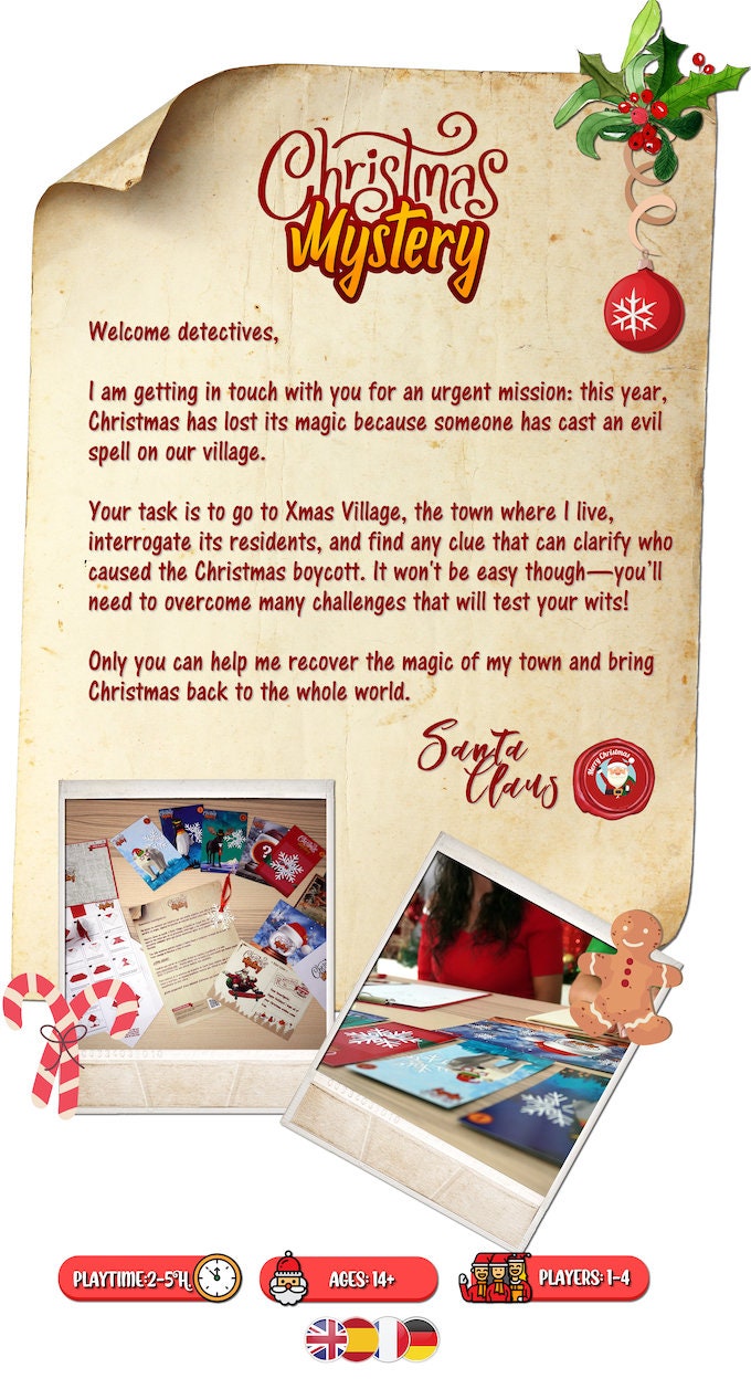 Christmas Mystery Game | Printable | Online | Detective | Puzzle ...