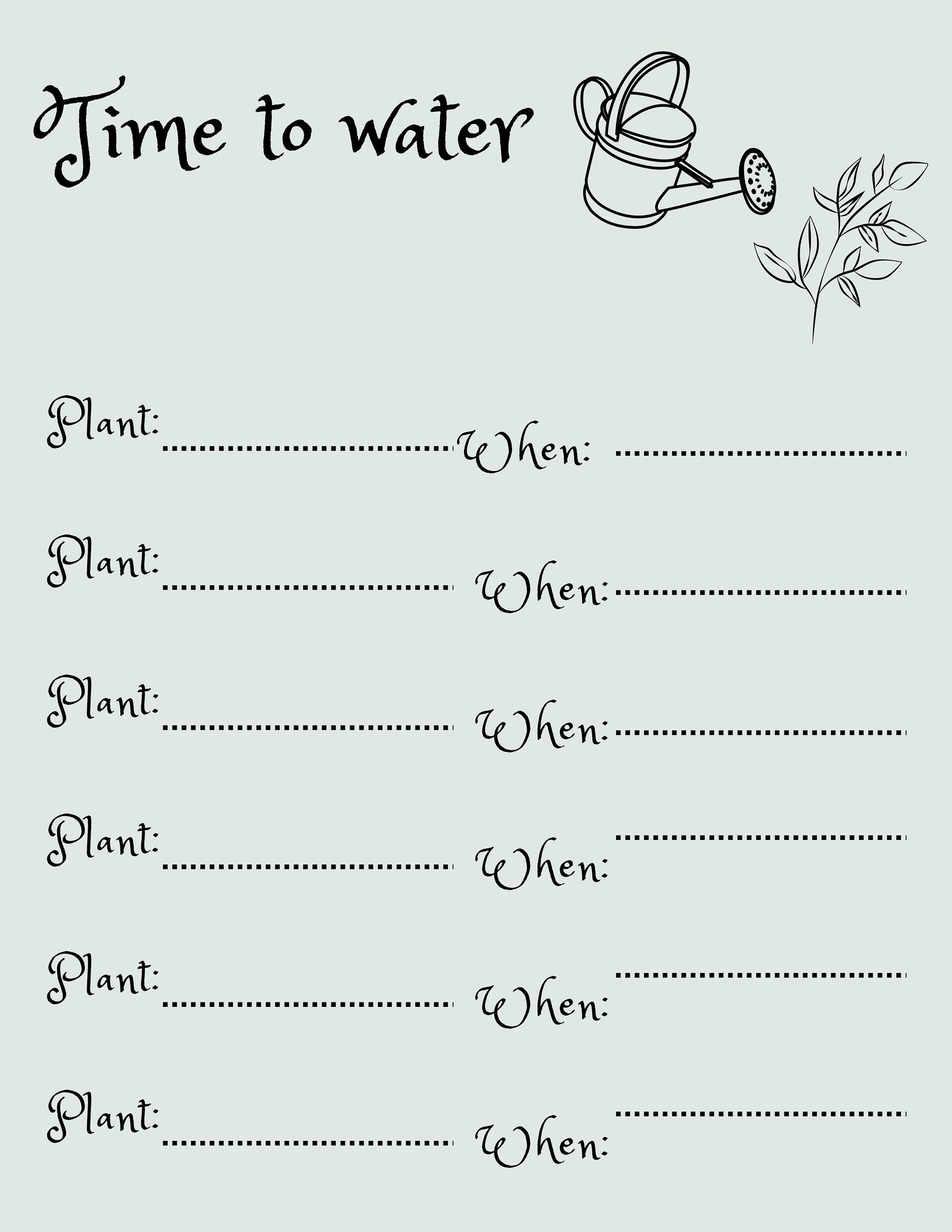 Plant Organizer|timesheet|water - Etsy