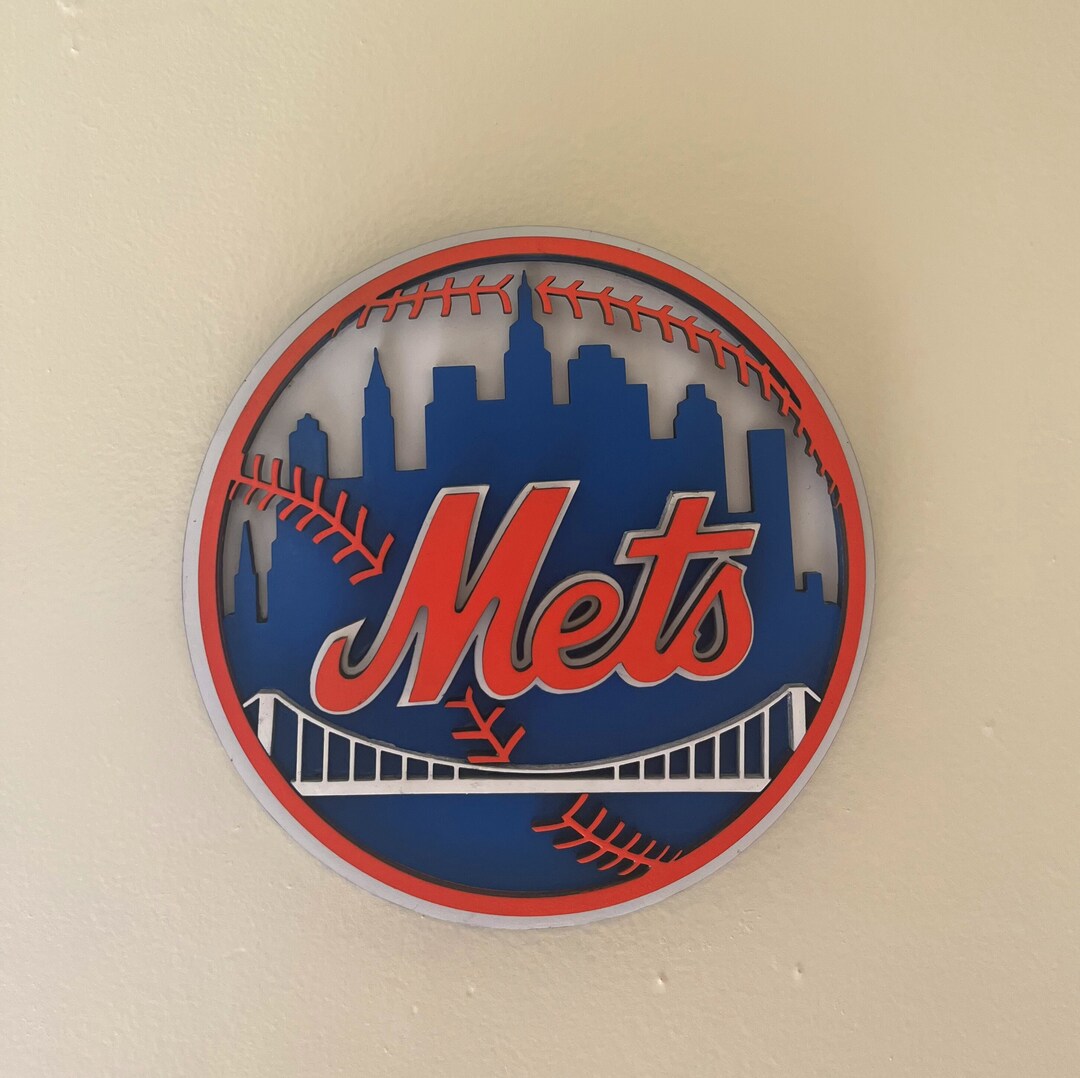 New York Mets Logo Wall Art Wood Desk Art Gift Idea for Baseball Fans ...