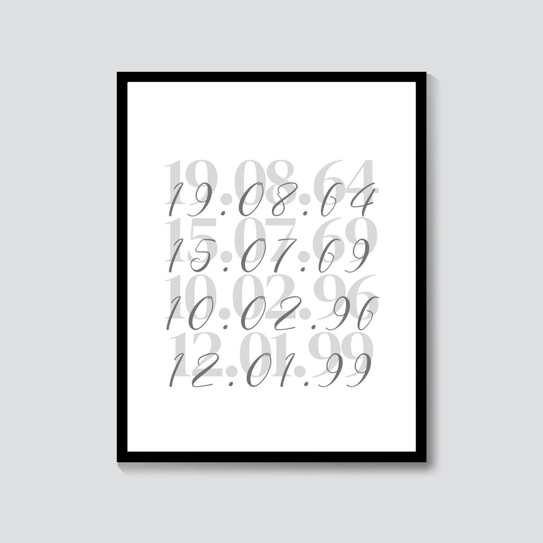 Important Date Print | Personalized Digital Date Print, Custom Date ...
