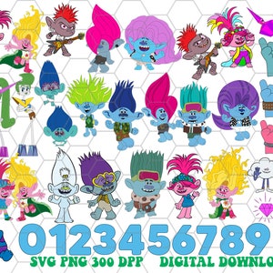 Bundle Designs of Trolls Clipart Svg Png 300 Dpi Quality Design for ...