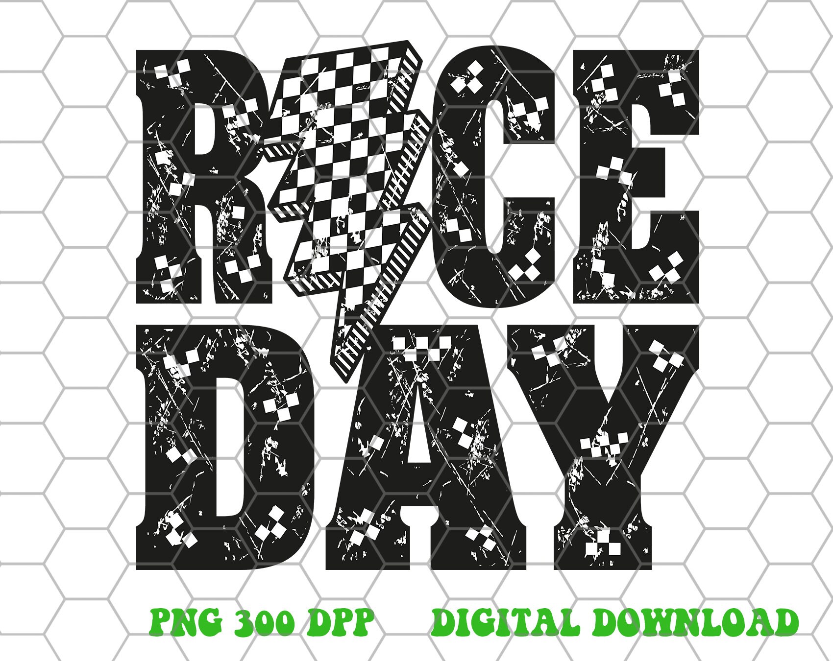 Race Day Png, Race Life Black Distressed Letters Checkered Flag Racing ...