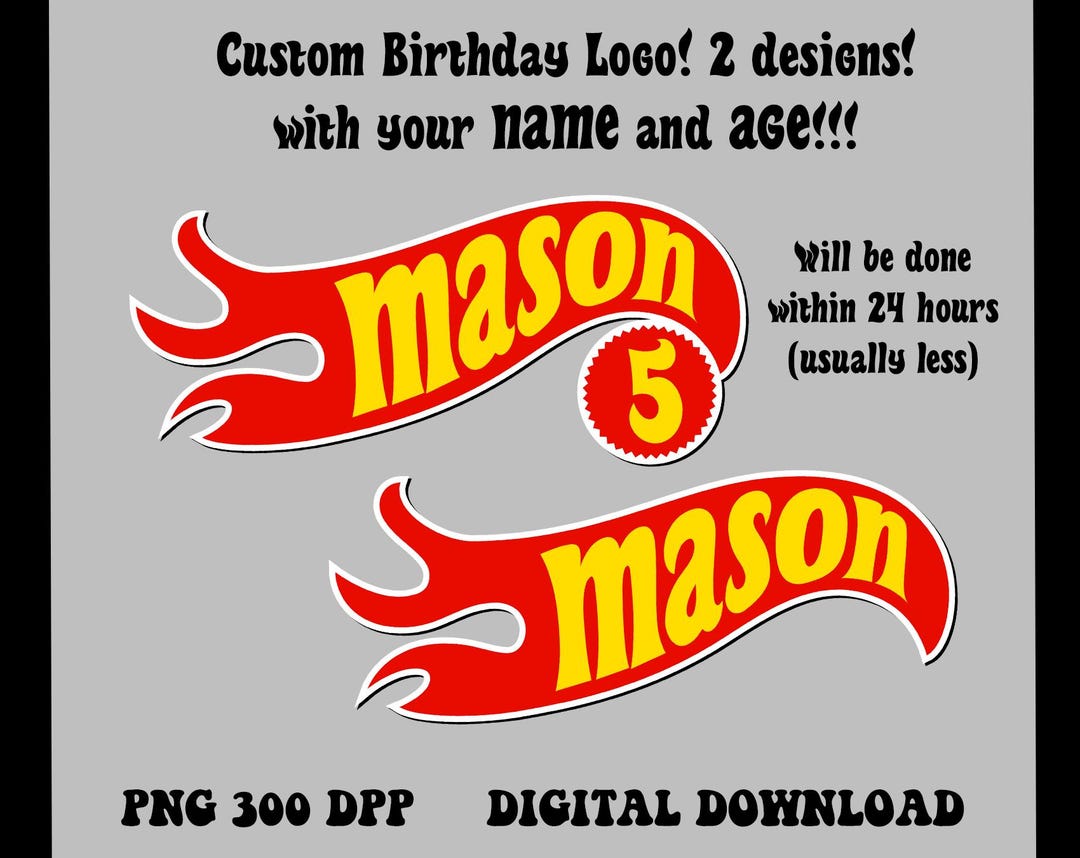 Custom Hot Cars Logo With Your Name Png Digital Download 300dpi - Etsy