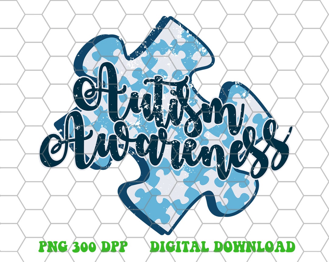 Autism Awareness Png, Autism Png, Autism Distressed Puzzle Month Png - Etsy