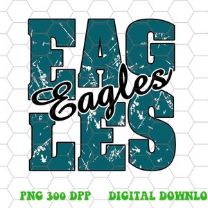 Eagles Png Retro Eagles Team Green Black Distressed Thick Vintage ...