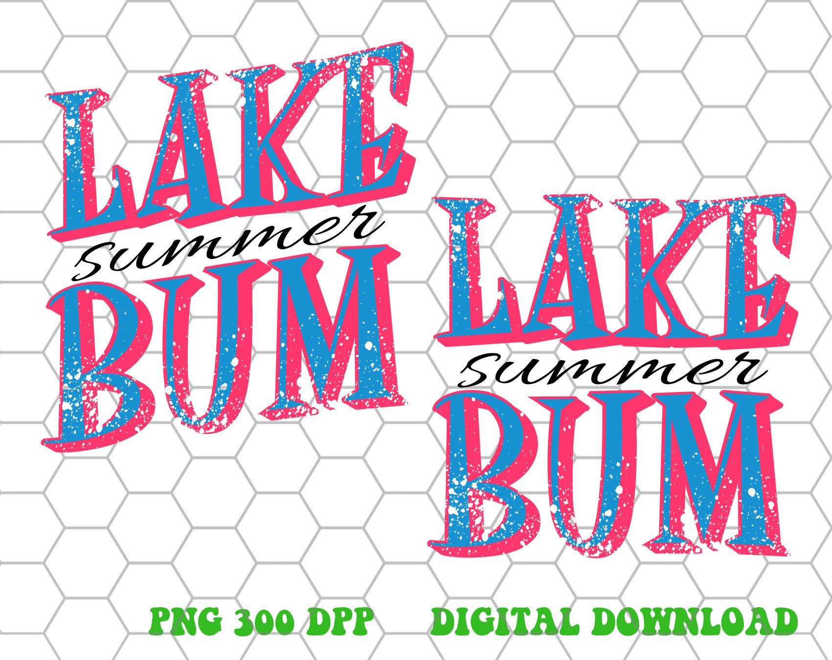 Lake Bum Summer Png, Summer Life Png, Retro Pink and Blue Black Colors ...