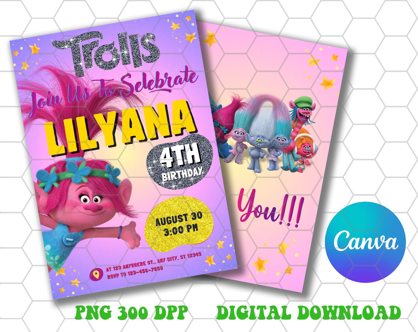 Trolls Invitation, Trolls Craziest Party Birthday Invitation, Trolls ...