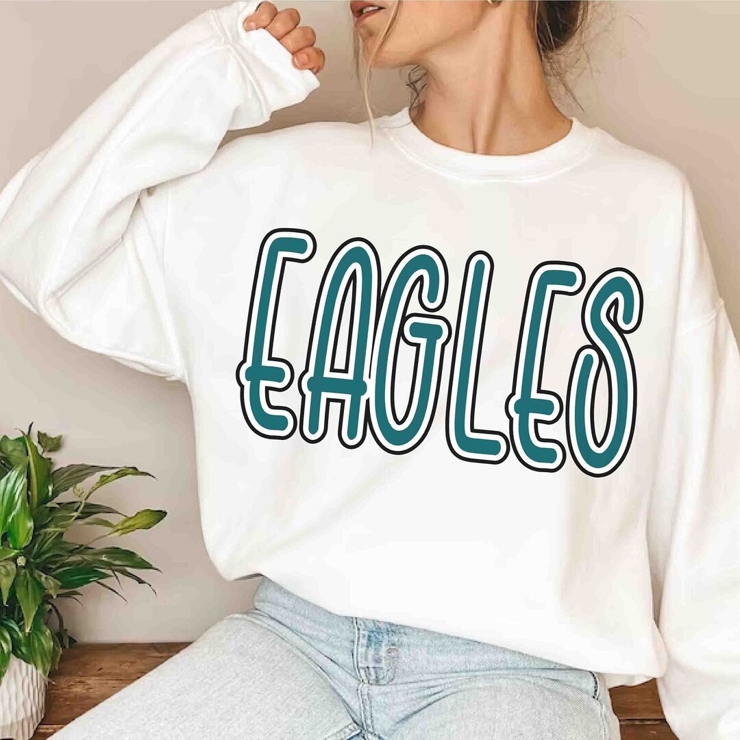 Eagles Mascot Png Svg Retro Eagles Black White Green Letters ...