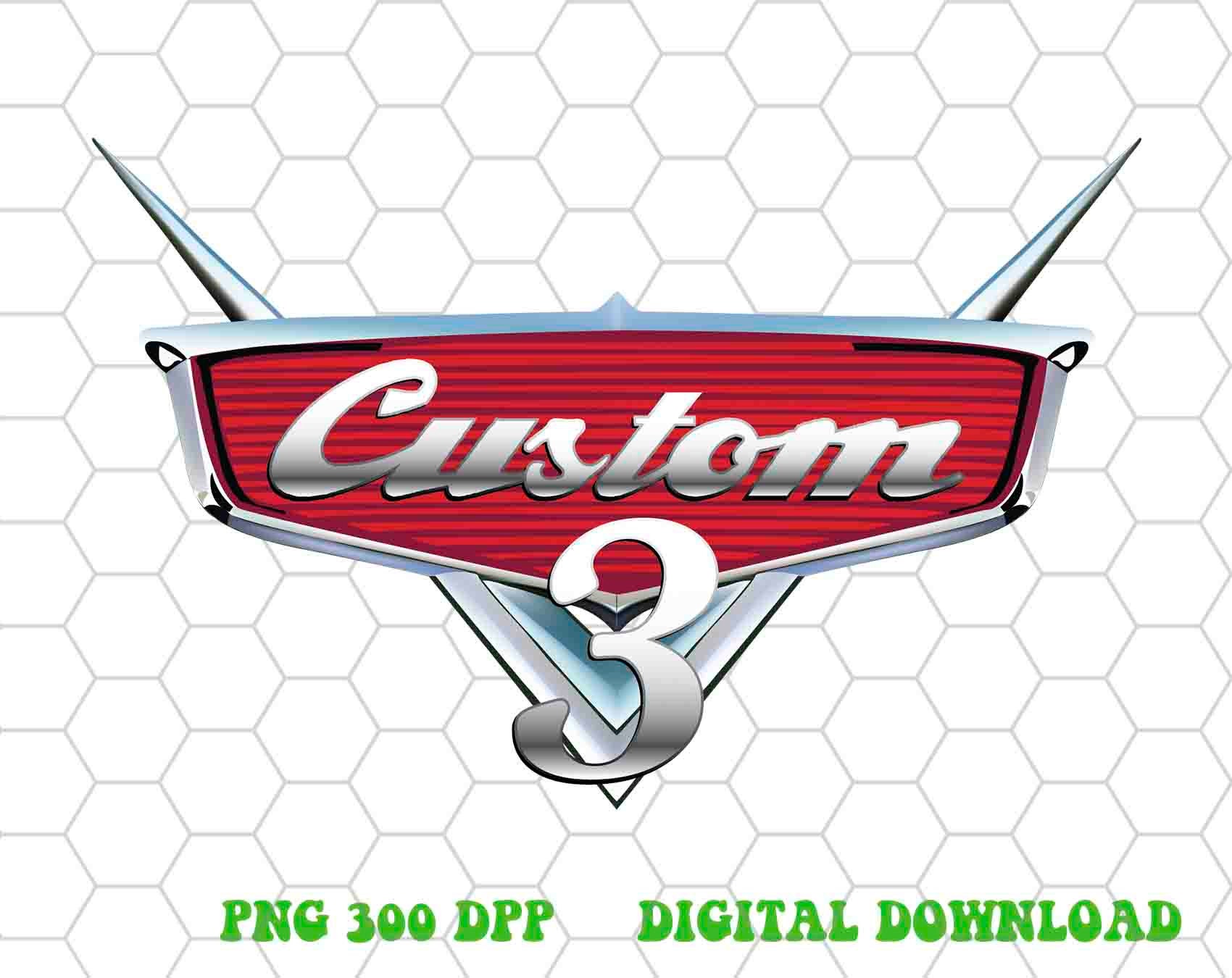 Cars Custom Logo With Name and Age Png Digital Download 300dpi - Etsy