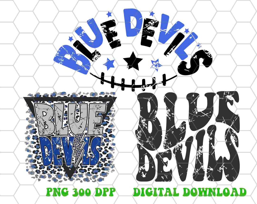 Blue Devils Png, Blue Devils Stars Royal Blue Black Letters Design Png ...